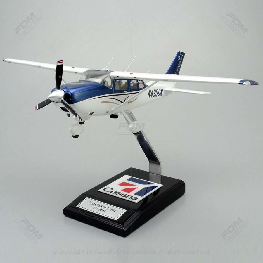 Cessna T206H Stationair TC Wooden Model Plane | Factory Direct Models