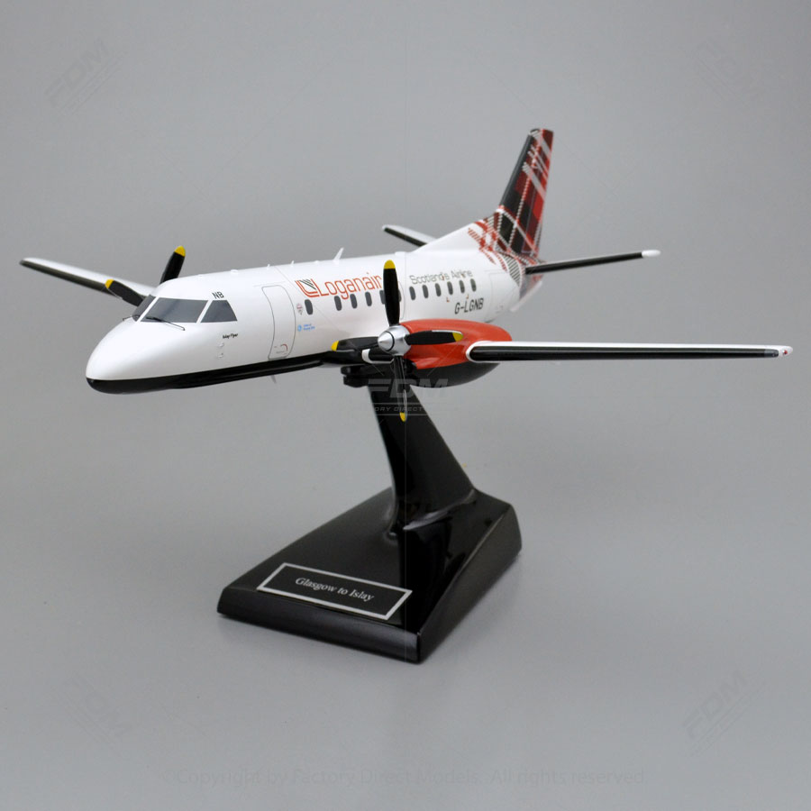 Custom-Built Saab 340B Loganair Model Airplane | Factory Direct Models
