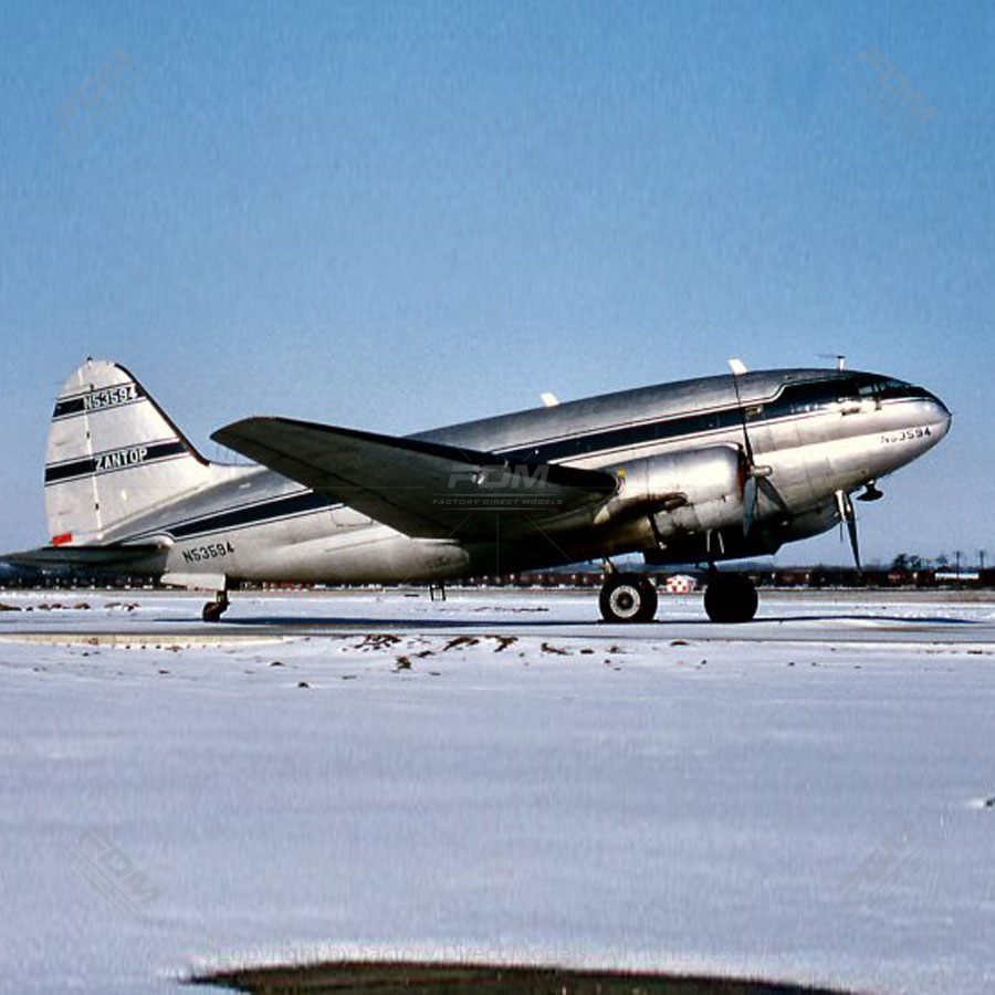 Custom-Built Curtiss C-46F Zantop Air Transport Model Airplane | Factory Direct Models