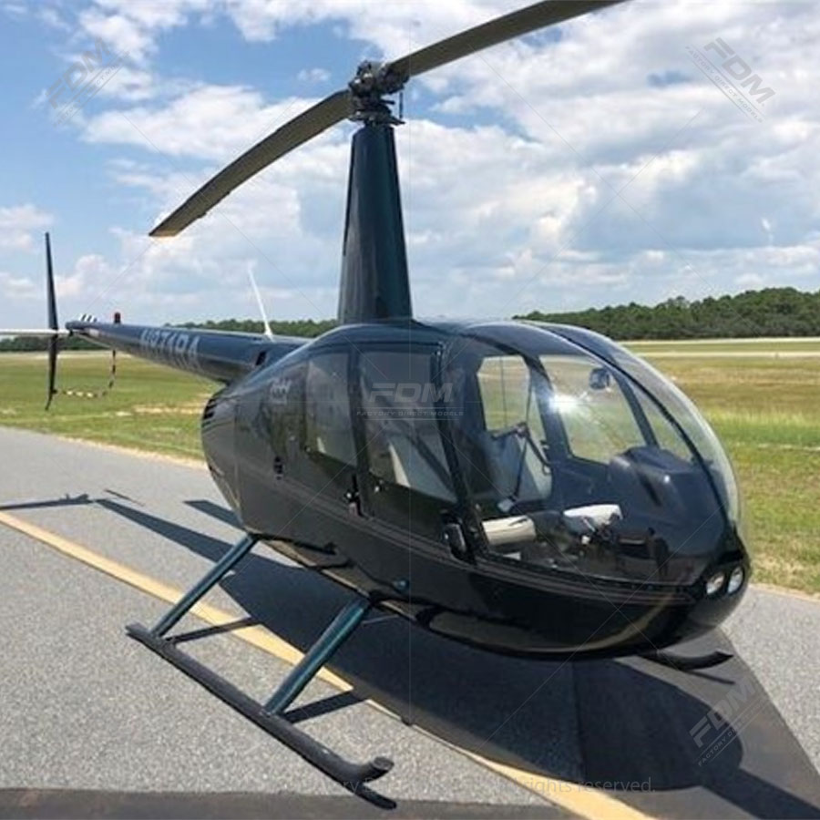 Custom-Built Robinson R44 Raven II Helicopter Model with a Detailed Interior | Factory Direct Models