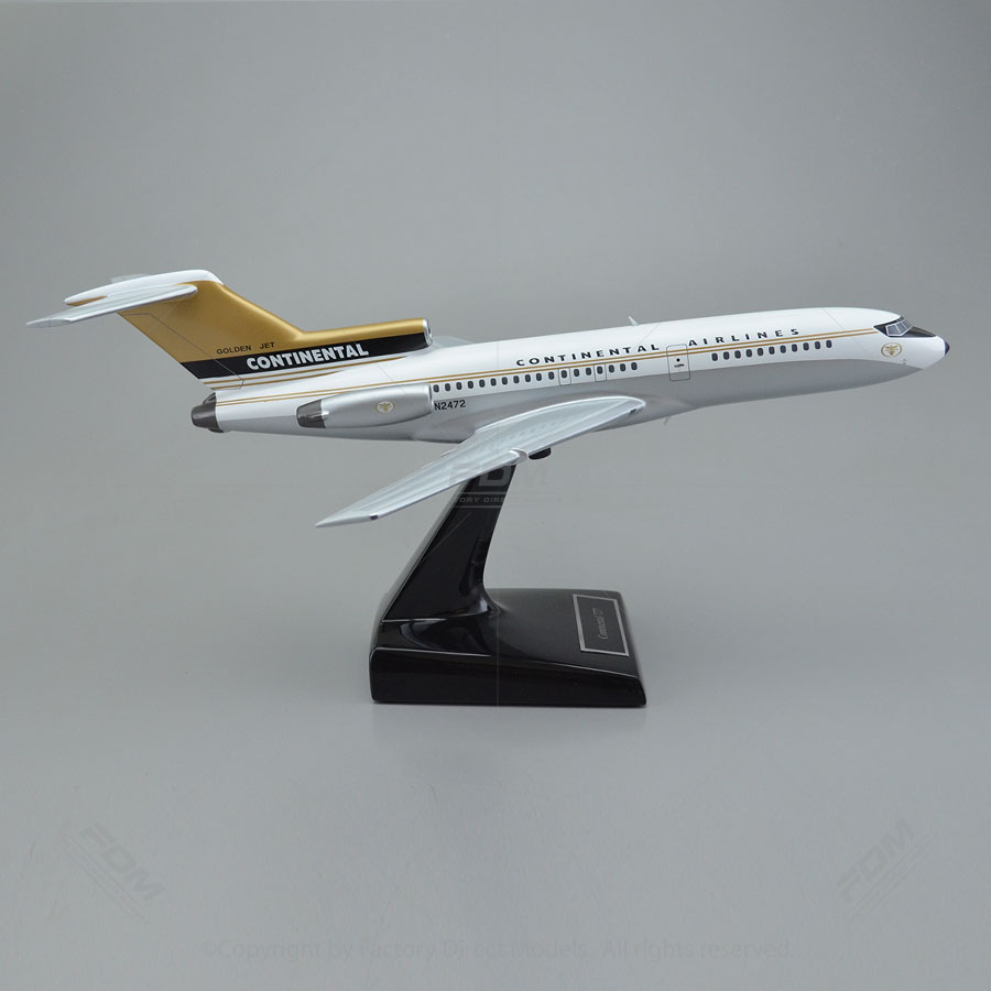 Boeing 727-100 Continental Golden Jet Airplane Model | Factory Direct ...