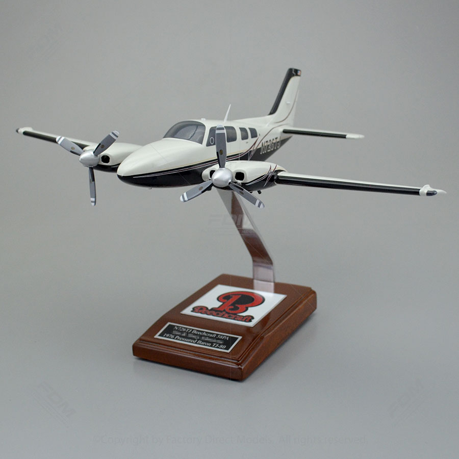 Custom-Made Beech 58P Pressurized Baron Wooden Model - N726TJ | Factory ...
