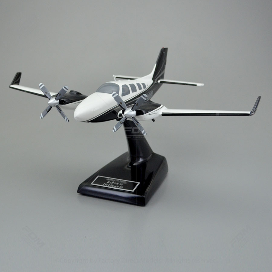Custom Beech 58 Baron Wooden Model Airplane N928HB | Factory Direct Models