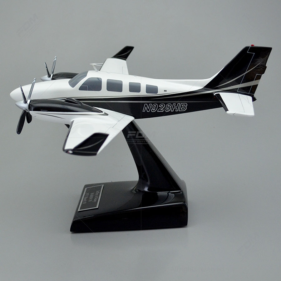 Custom Beech 58 Baron Wooden Model Airplane N928HB | Factory Direct Models