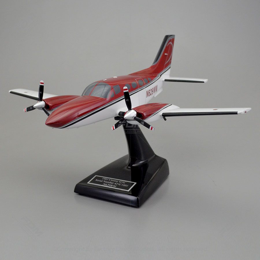 Custom Cessna 421C Golden Eagle Wooden Model Airplane N629WM | Factory ...