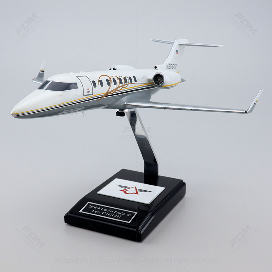 Custom Learjet 45 Wooden Model Airplane – N206CK | Handcrafted Luxury ...