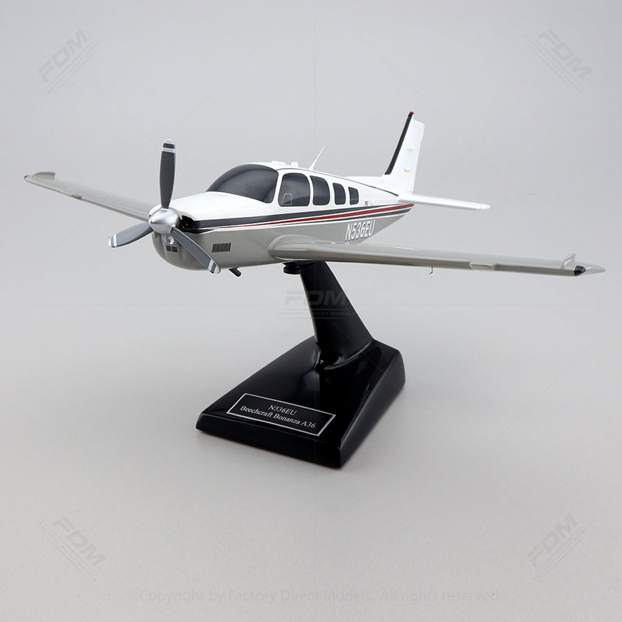 Custom Beechcraft A36 Bonanza Wooden Model Airplane N536EU ...