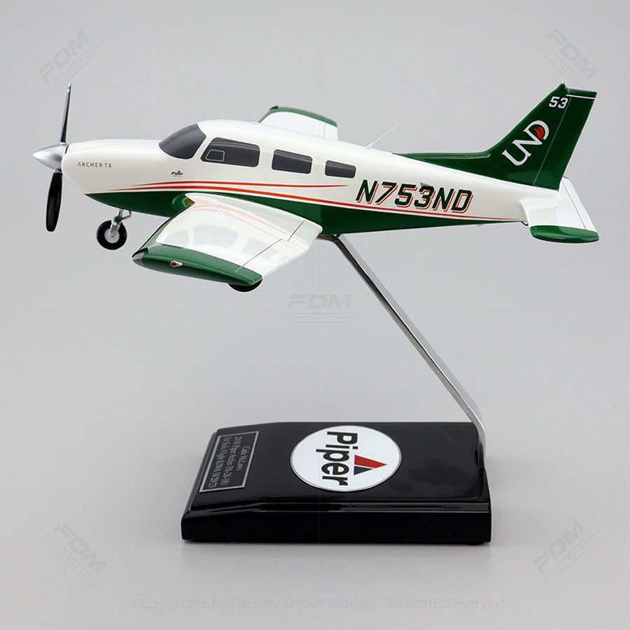 Custom Piper Archer TX UND Aerospace Wooden Model Airplane – N753ND ...