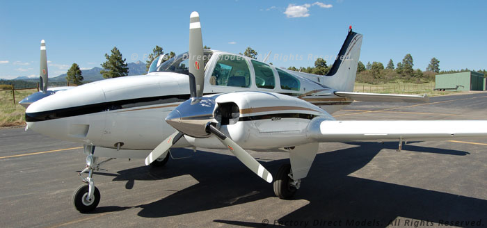Beechcraft BE-55 Baron Wooden Airplane Model | Factory Direct Models