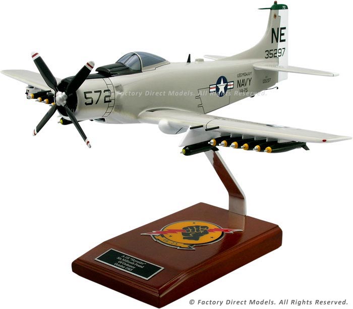 Douglas A-1H Skyraider Navy Model Airplane | Factory Direct Models